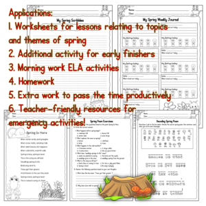 No-Prep ELA Spring Worksheets | Made By Teachers