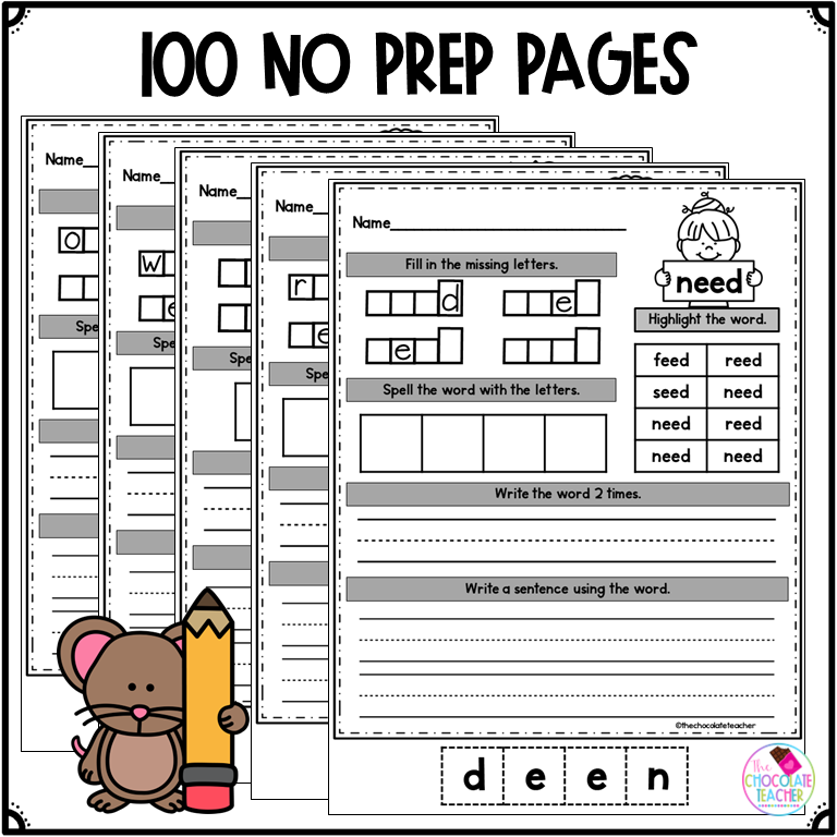 Sight Word Practice - Fry Words - No Prep Worksheets - Words 101-200 ...