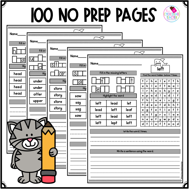 Sight Word Practice - Fry Words 201-300 - No Prep Worksheets | Made By ...