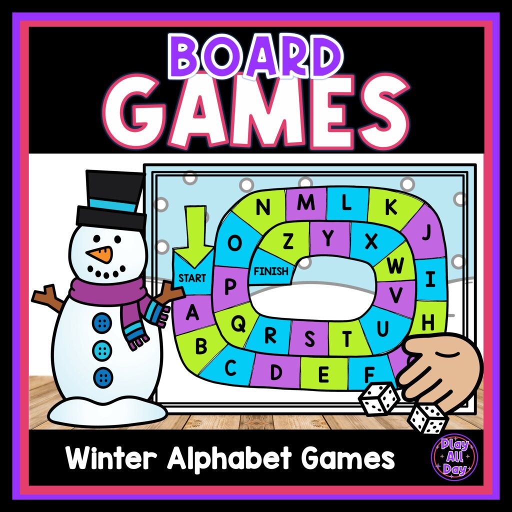 Winter Alphabet Board Games | Letter Recognition and Initial Sounds ...