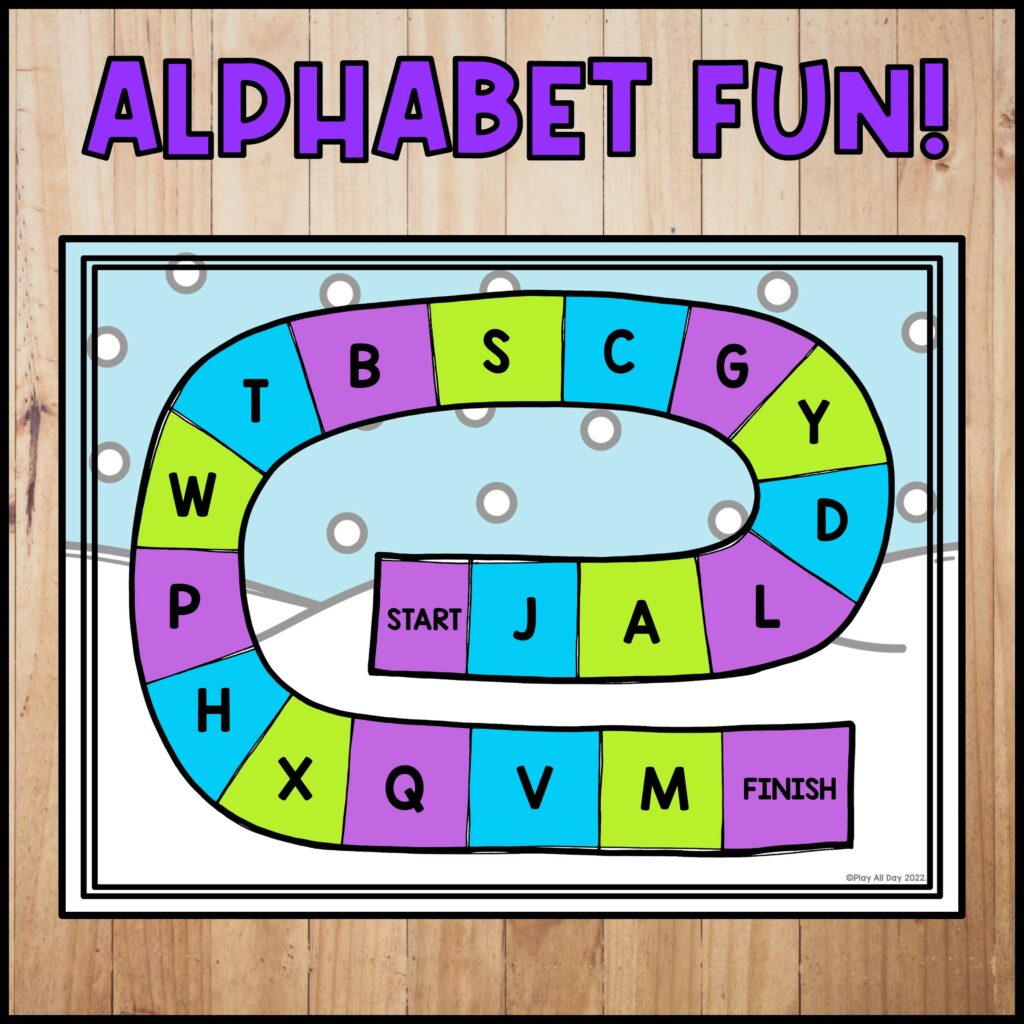 Winter Alphabet Board Games | Letter Recognition and Initial Sounds ...
