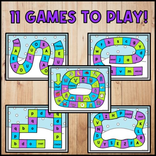 Winter Alphabet Board Games | Letter Recognition and Initial Sounds ...