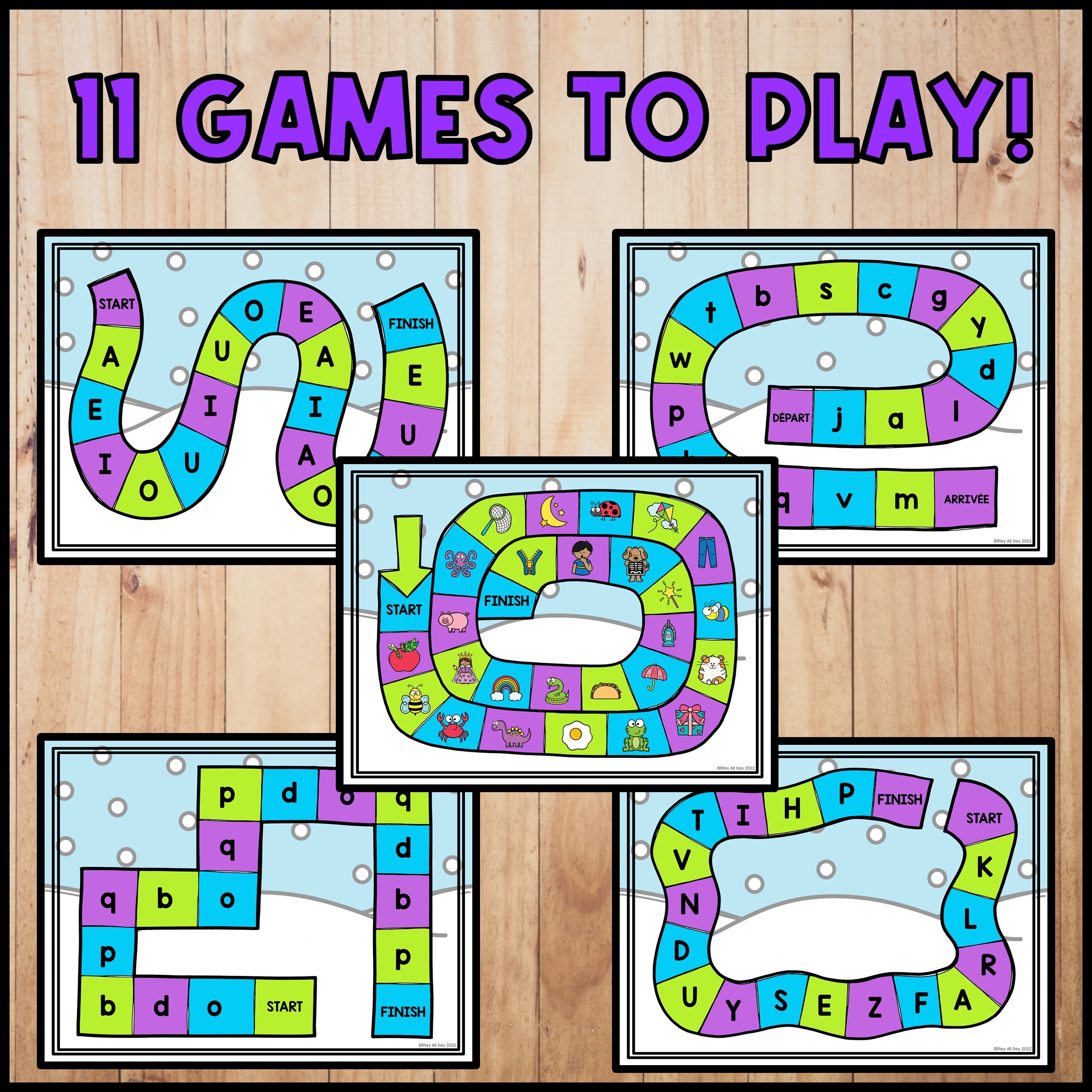 Winter Alphabet Board Games | Letter Recognition and Initial Sounds ...