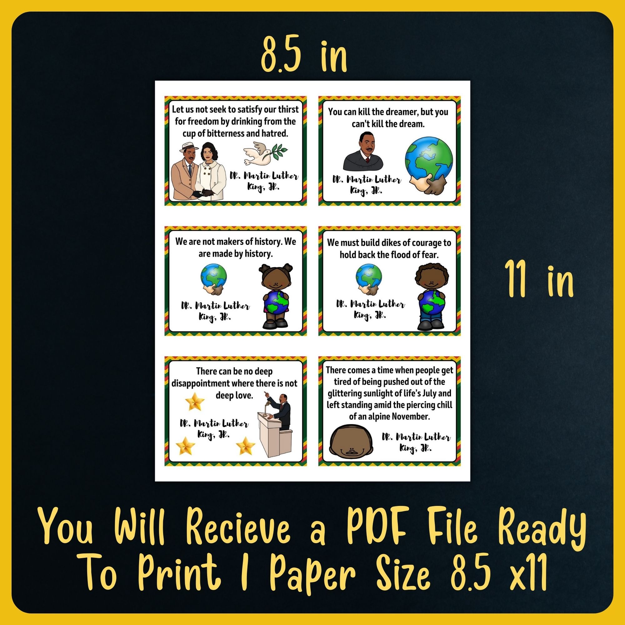 Martin Luther King JR 34 Inspirational Quote Cards | Made By Teachers