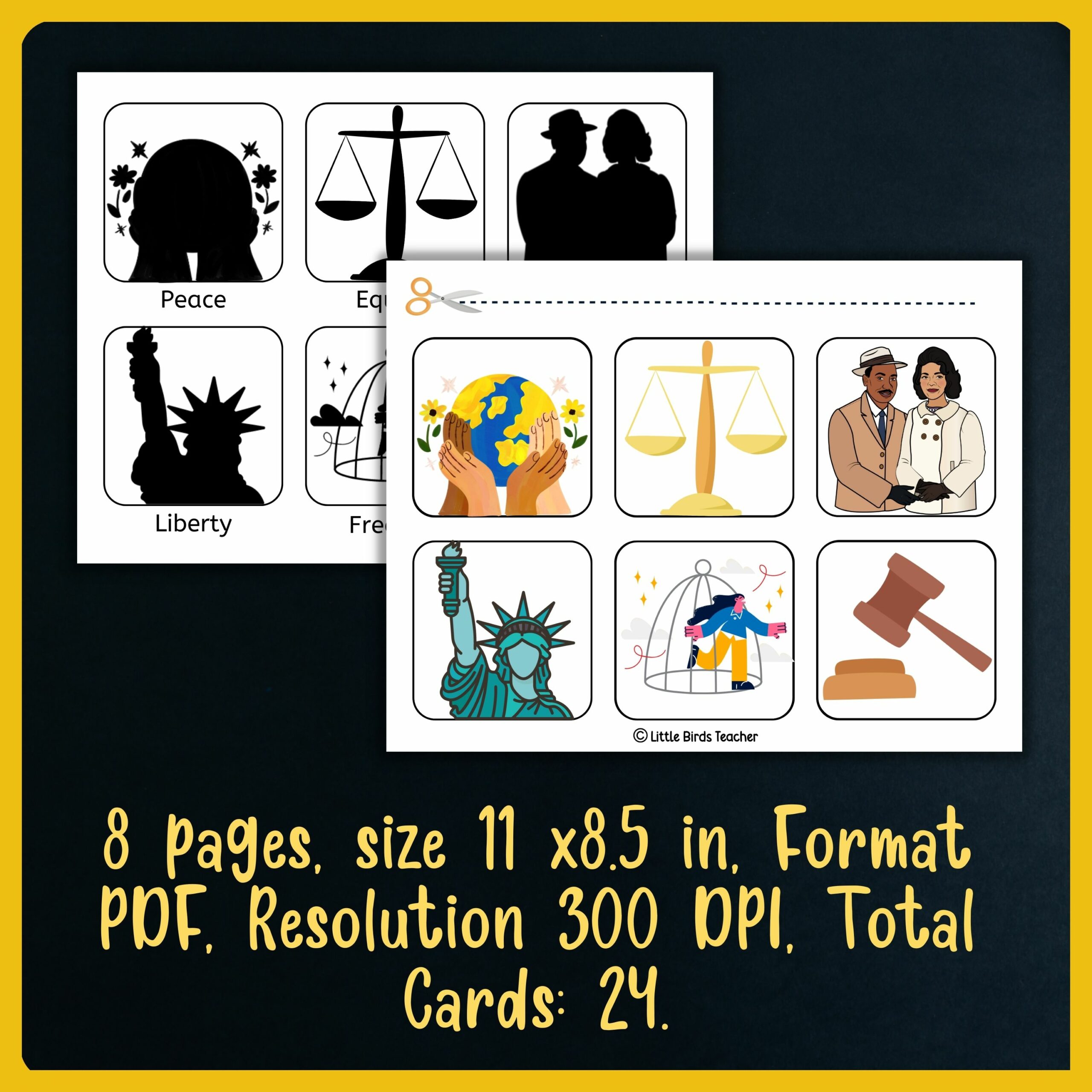 Martin Luther King JR Shadow Matching Cards | MLK Day Montessori ...