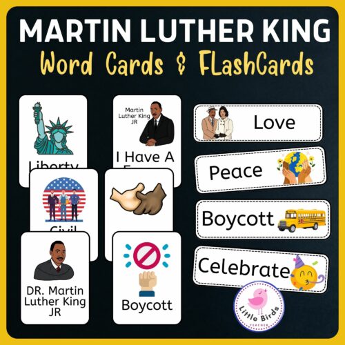 Martin Luther King JR Word Cards | MLK JR Day Flashcards | Made By Teachers