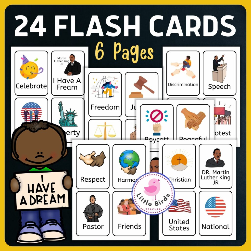 Martin Luther King JR Montessori Printable Cards BUNDLE | Made By Teachers