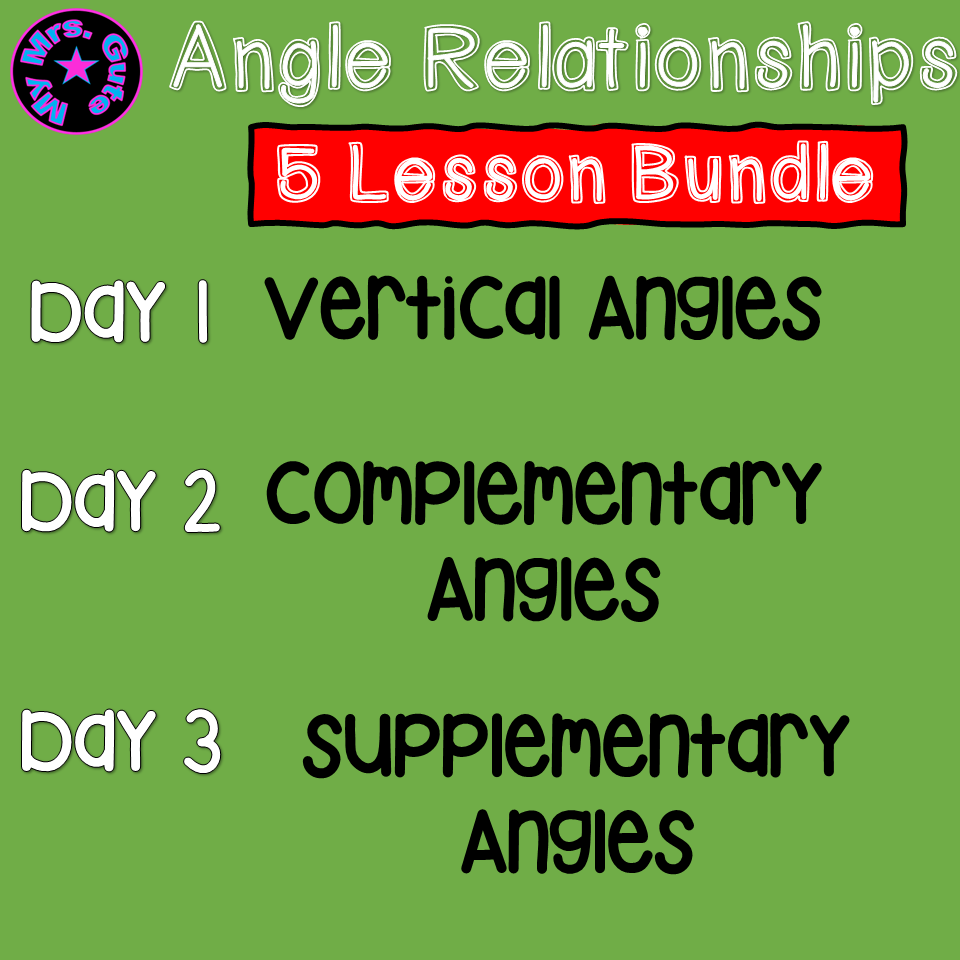 Angle Relationships Math Lessons Notes Worksheets Mazes Print Digital ...