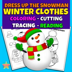 Winter Clothes | Build a Snowman | Coloring - Cutting - Tracing ...