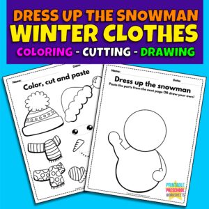 Winter Clothes | Build a Snowman | Coloring - Cutting - Tracing ...
