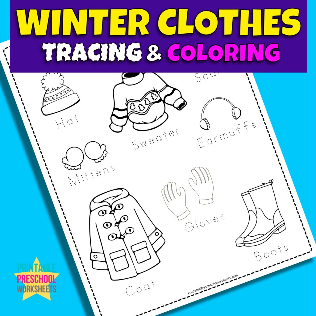 Winter Clothes | Build a Snowman | Coloring - Cutting - Tracing ...