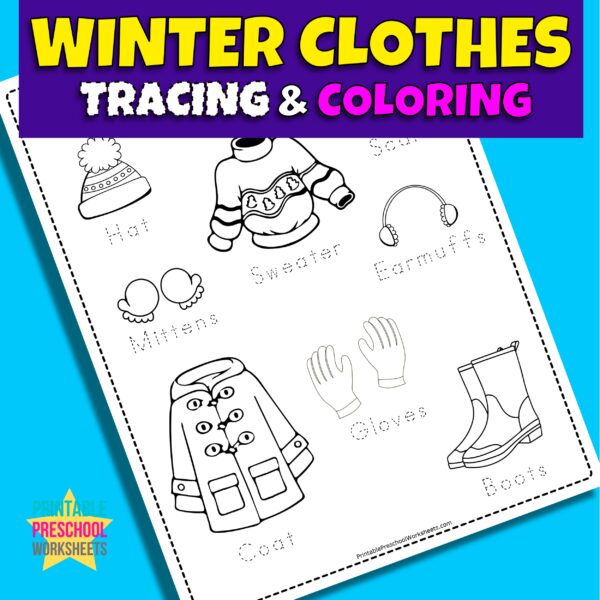 Winter Clothes | Build a Snowman | Coloring - Cutting - Tracing ...