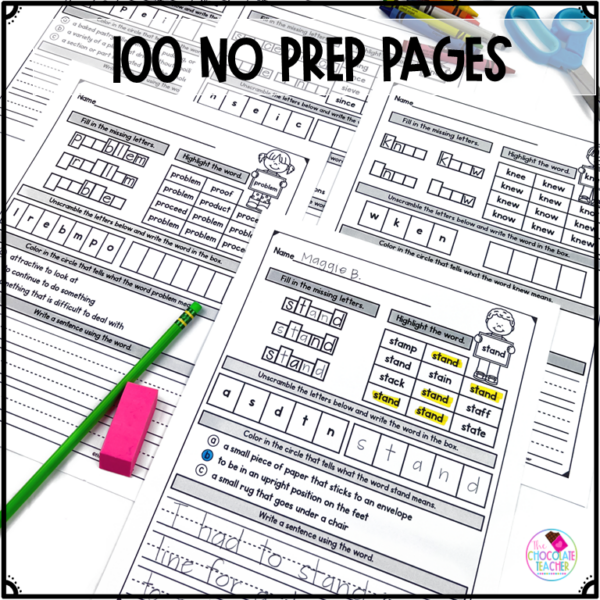Sight Word Practice - Fry Words 301-400 - No Prep Worksheets | Made By ...