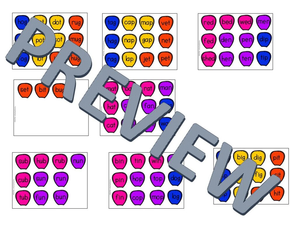 Kindergarten Decoding Word Family Flowers Set | Reading CVC Short Vowel ...