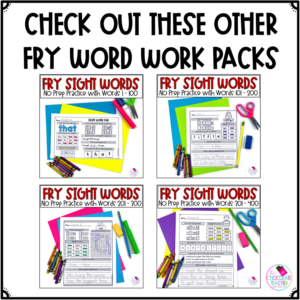 Sight Word Practice - Fry Words - No Prep Worksheets - FREE | Made By ...