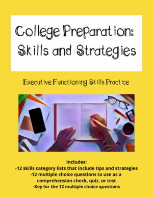 College Prep Executive Functioning Skills Tips Strategy Notes Questions ...