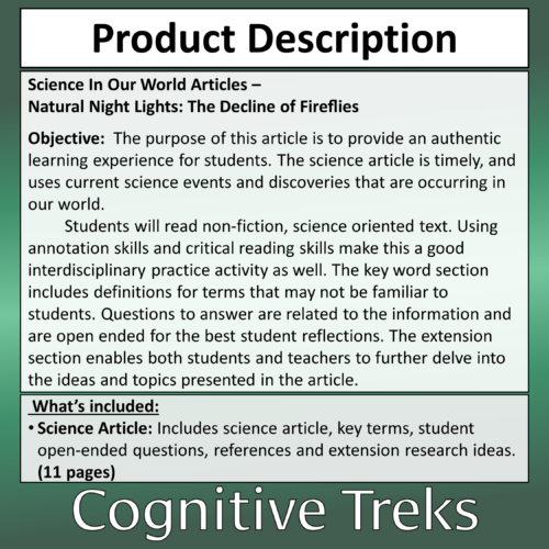 Science Reading Article | Ecology & Life Science | Fireflies ...