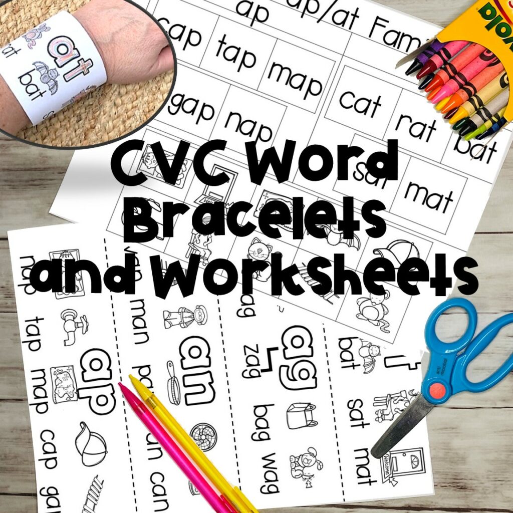 First Grade | Kindergarten CVC Short Vowel Bracelets | Worksheets ...