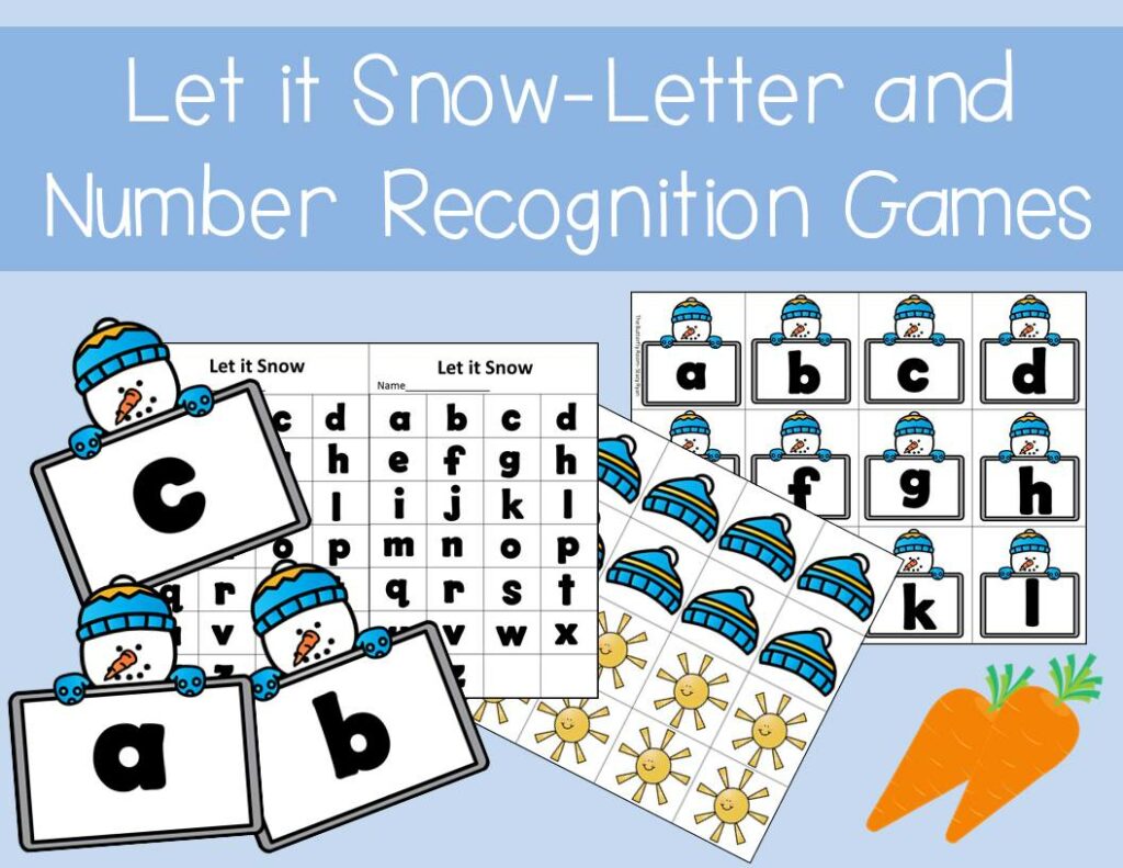 Lowercase Letter and Teen Number 1-20 Recognition Winter Centers | Made ...