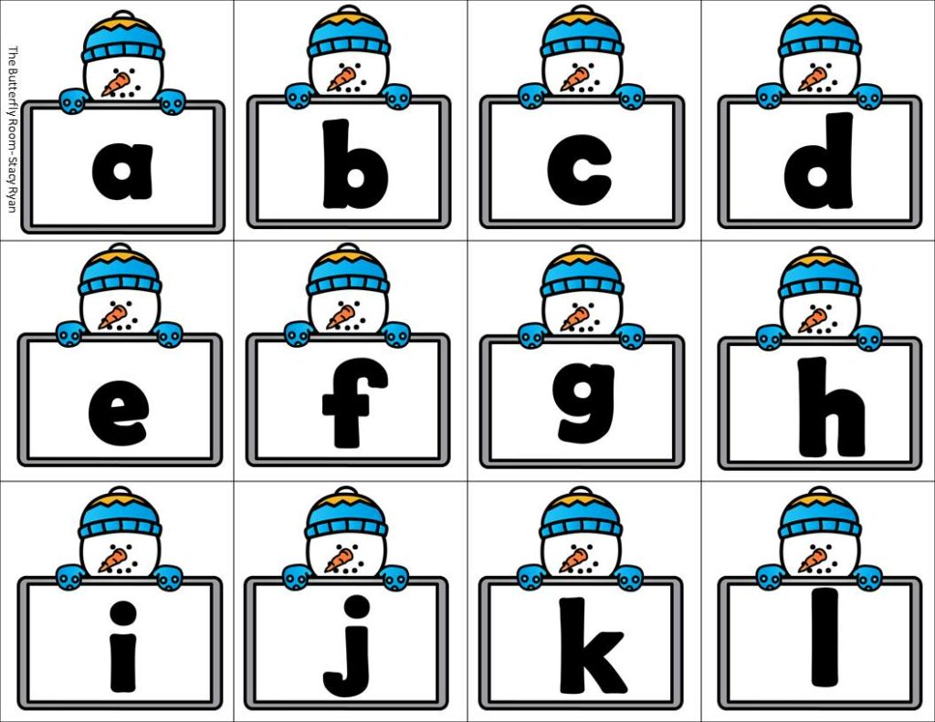 Lowercase Letter and Teen Number 1-20 Recognition Winter Centers | Made ...