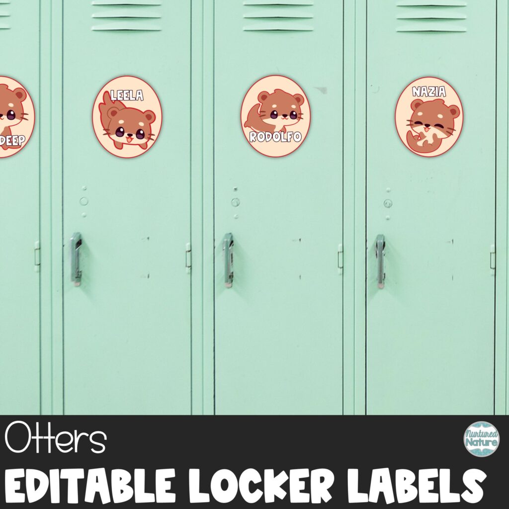 Otters Locker Labels - Editable Cubby Tags - Easy Classroom Decor ...