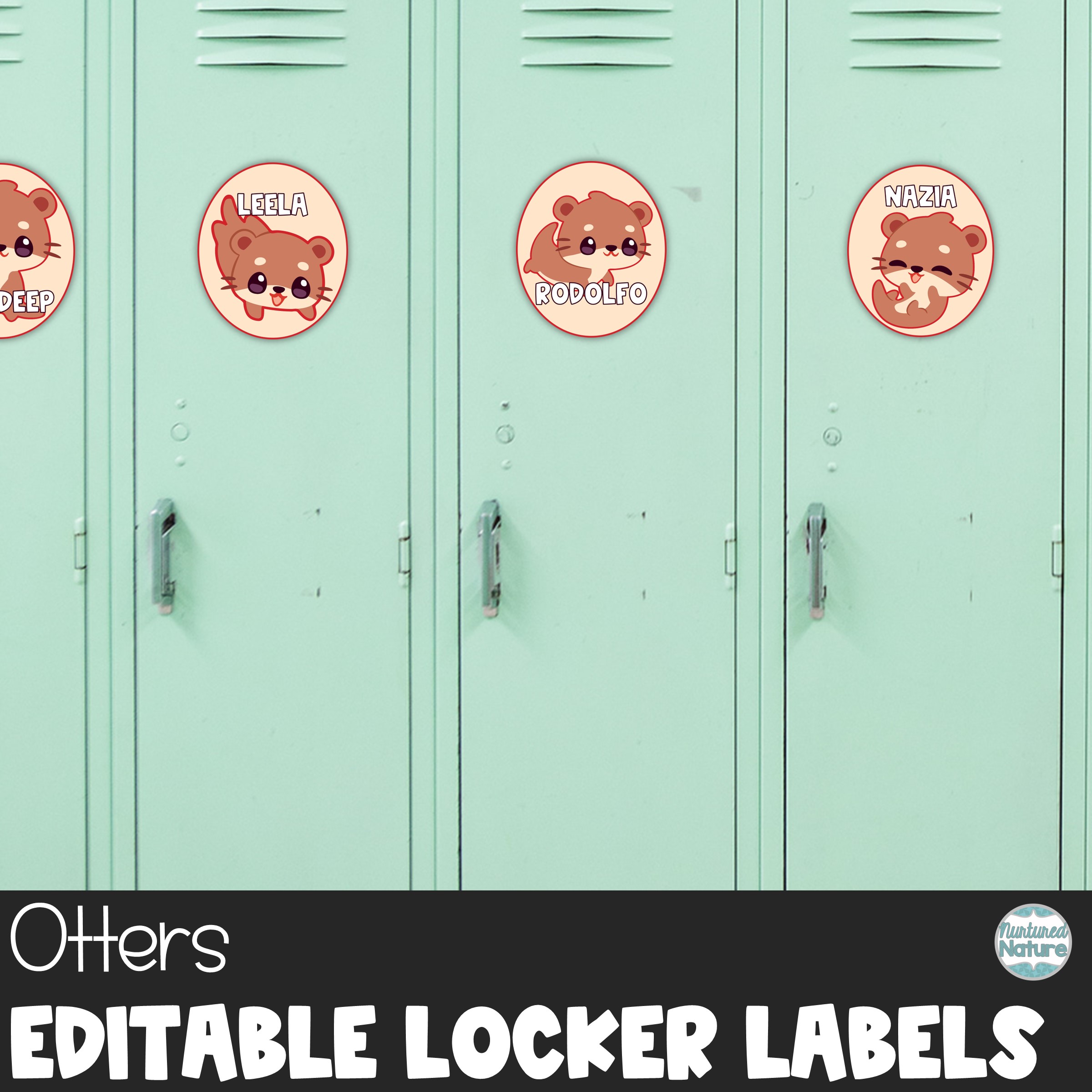 Otters Locker Labels - Editable Cubby Tags - Easy Classroom Decor ...