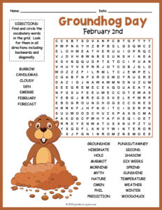 Groundhog Day Word Search Puzzle Worksheet Activity | Made By Teachers