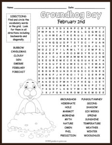 Groundhog Day Word Search Puzzle Worksheet Activity | Made By Teachers