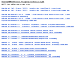 Real World Math/Science PreAlgebra Bundle OAS, NGSS | Made By Teachers