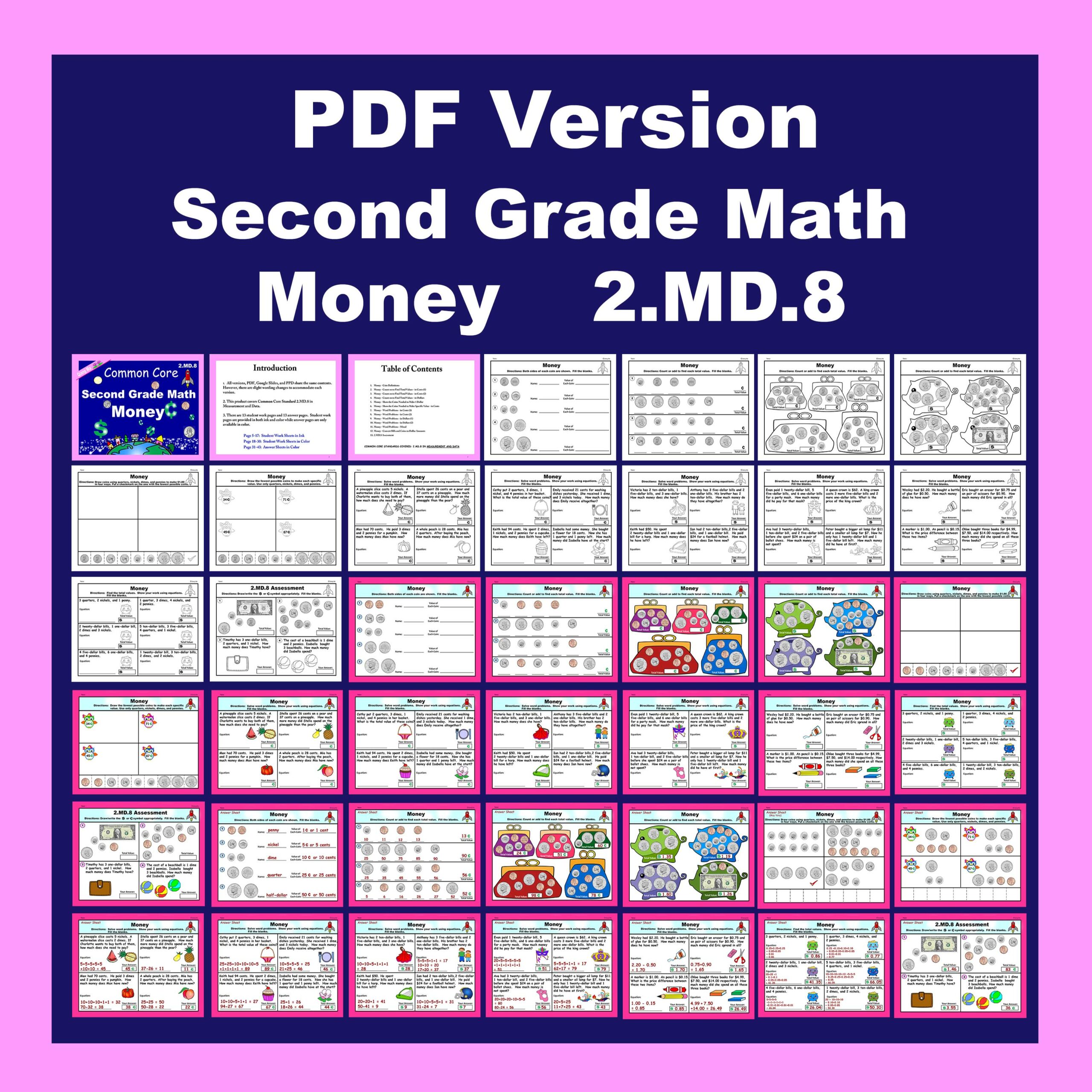 2nd Grade Math Money 2.MD.8 | Made By Teachers