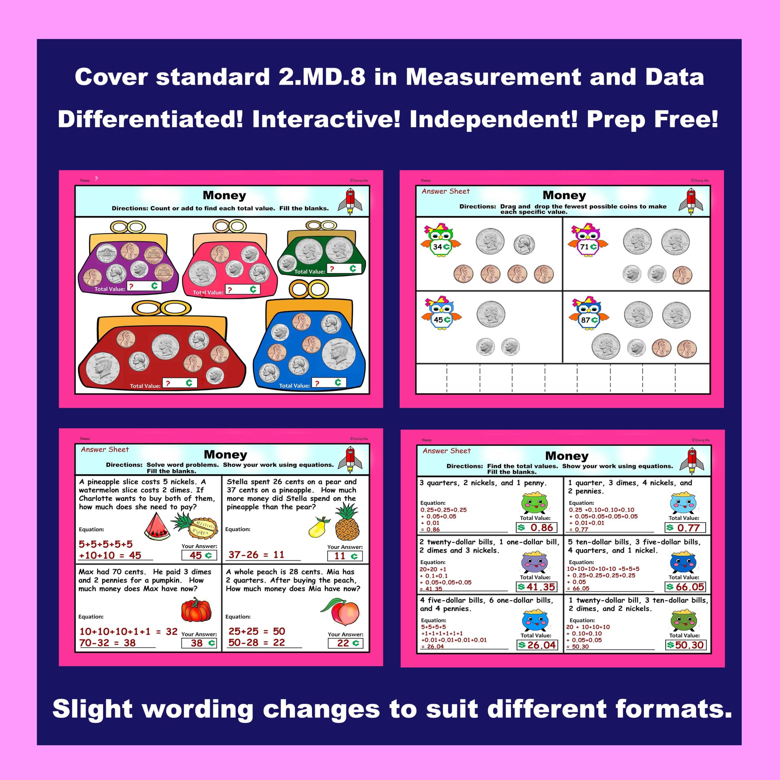 2nd Grade Math Money 2.MD.8 | Made By Teachers