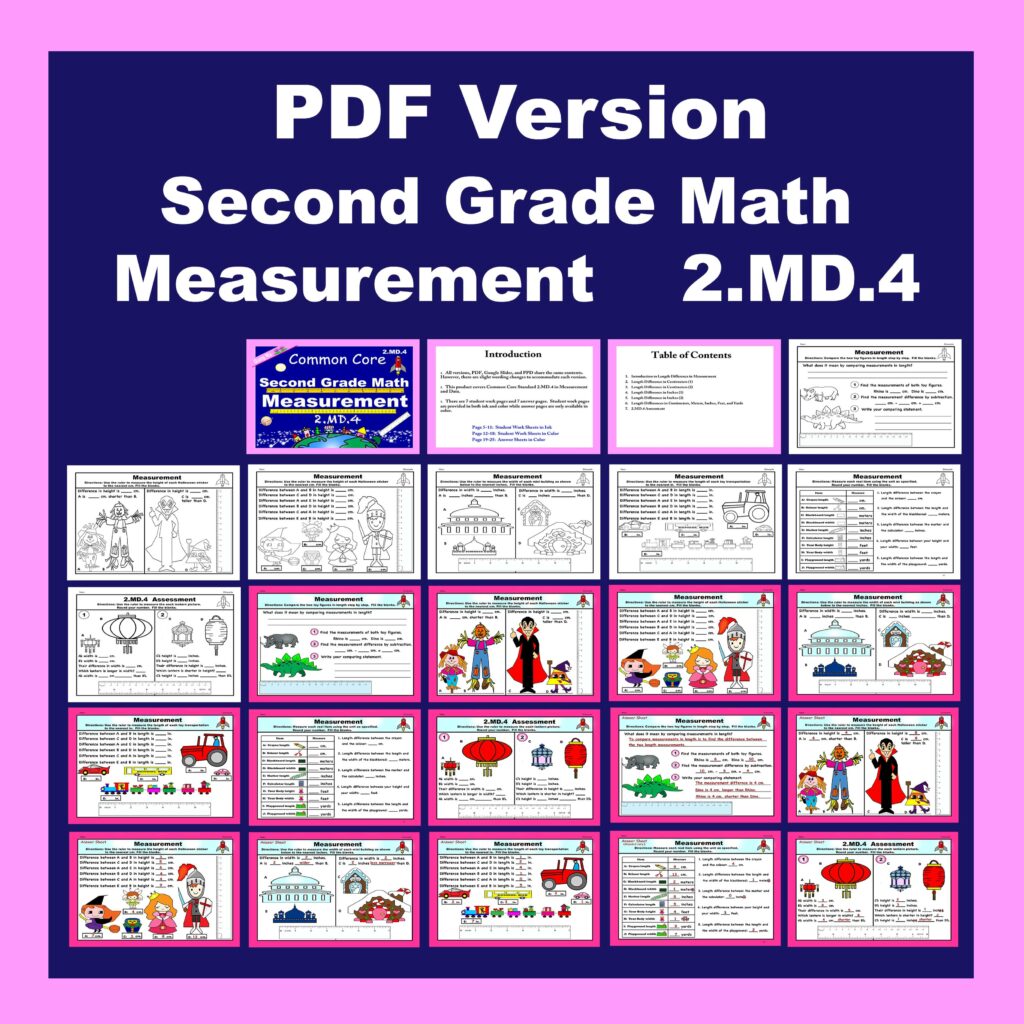 2nd Grade Math Measurement and Data Bundle 2.MD.1-10 | Made By Teachers
