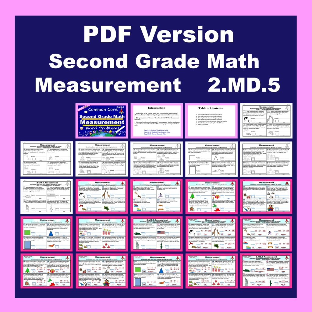 2nd Grade Math Measurement and Data Bundle 2.MD.1-10 | Made By Teachers