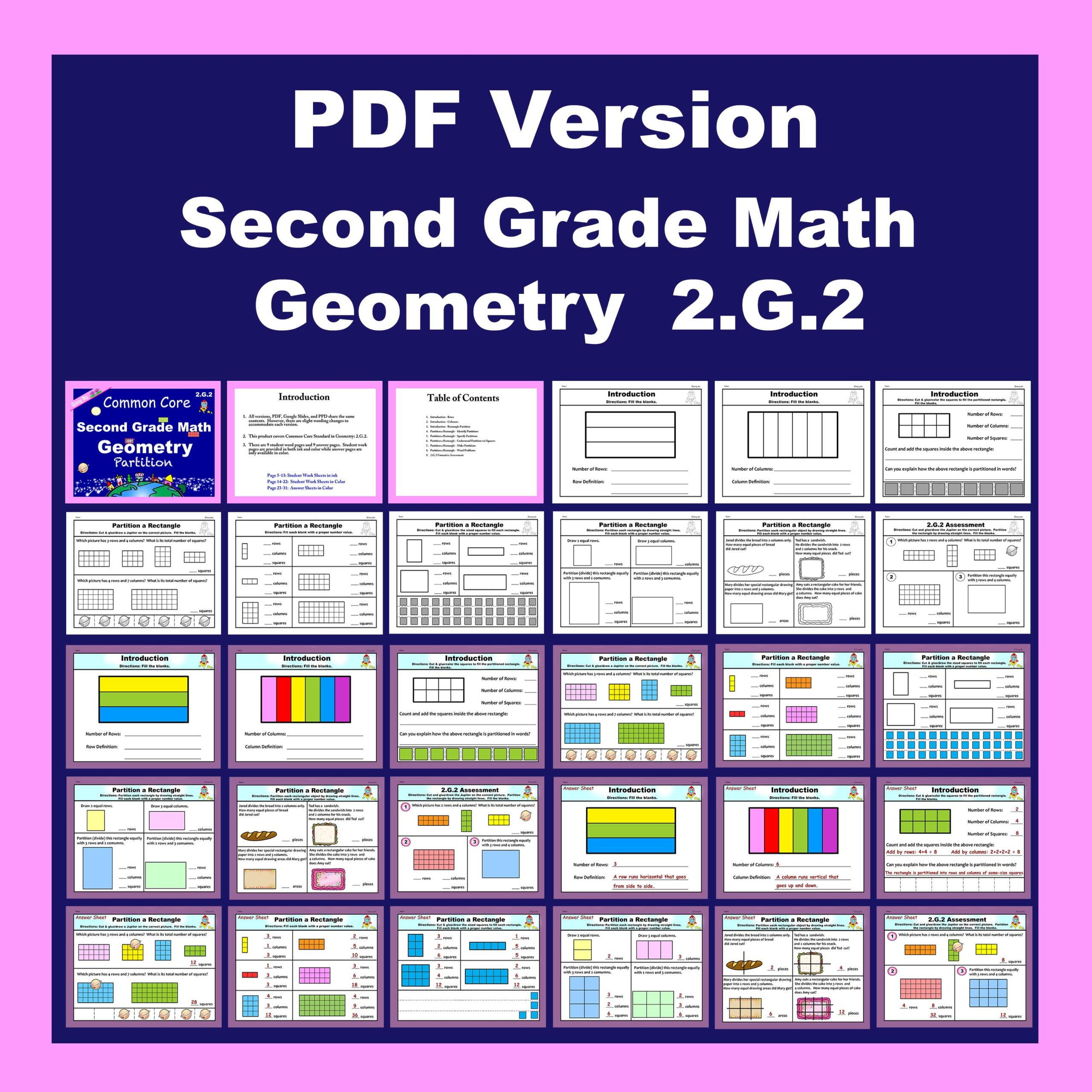 2nd Grade Math Geometry 2.G.2 | Made By Teachers