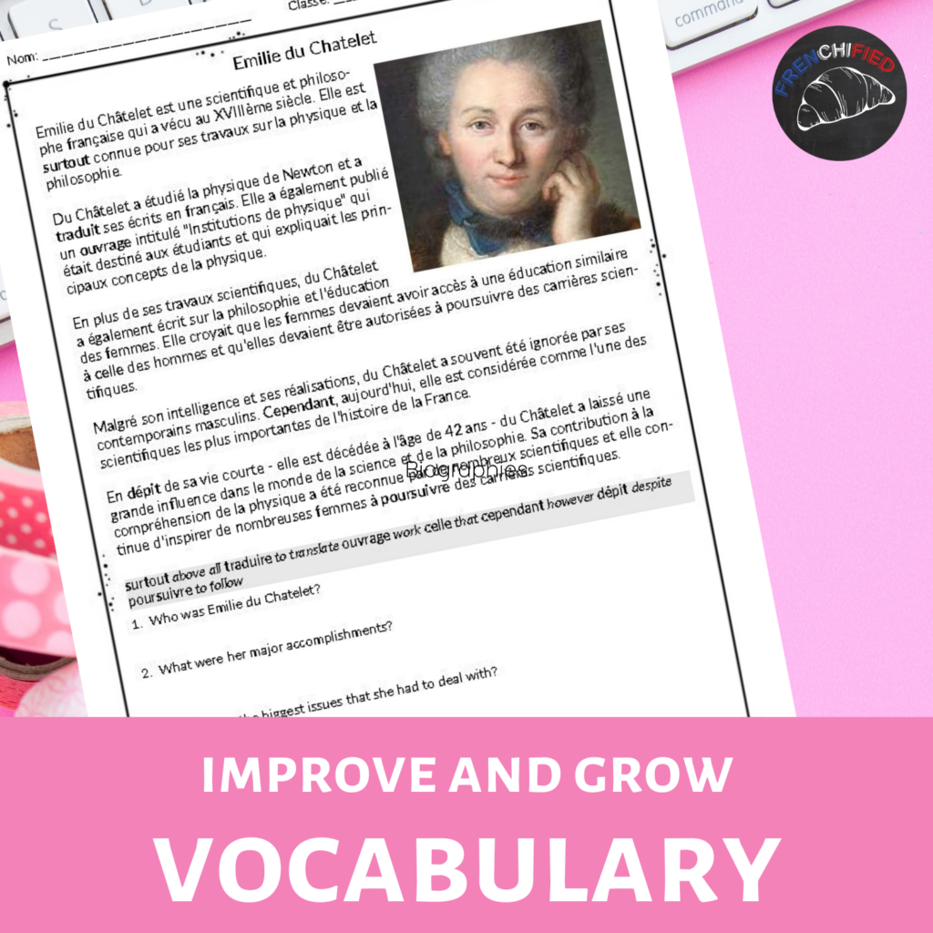 Short French reading passages - Women's Biographies | Made By Teachers