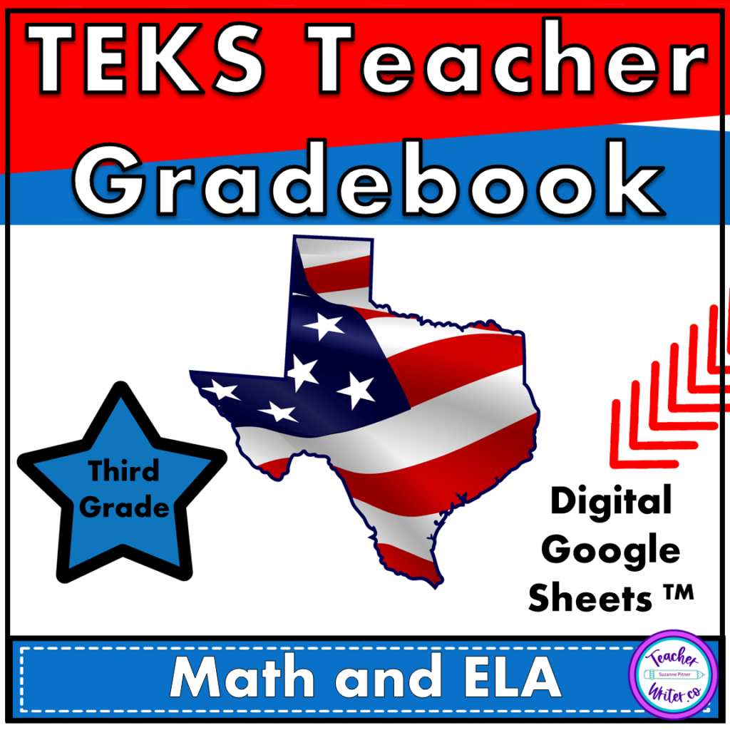 TEKS Teacher Gradebook | Third Grade |Google Sheets (TM) | Made By Teachers