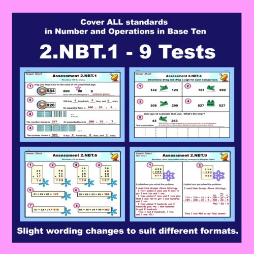 2nd Grade Math Place Value 2.NBT Tests | Made By Teachers