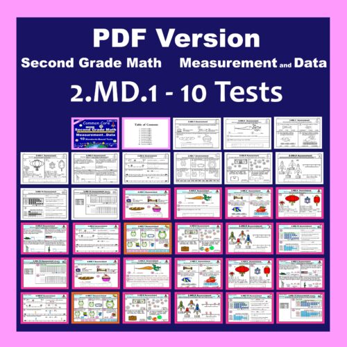 2nd Grade Math Measurement and Data 2.MD Tests | Made By Teachers