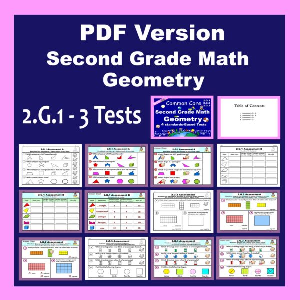 2nd Grade Math Geometry 2G Tests | Made By Teachers