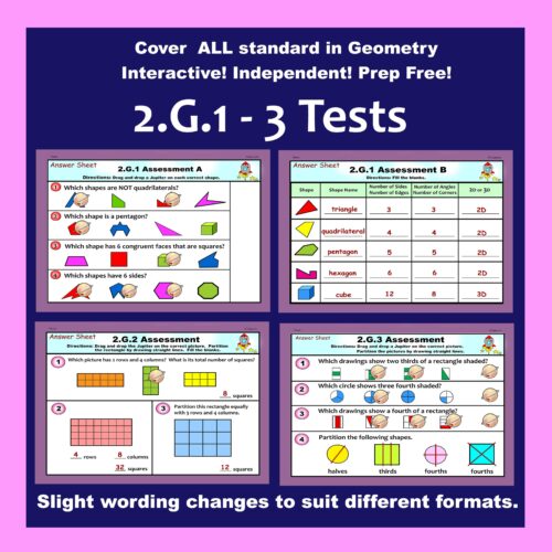 2nd Grade Math Geometry 2G Tests | Made By Teachers