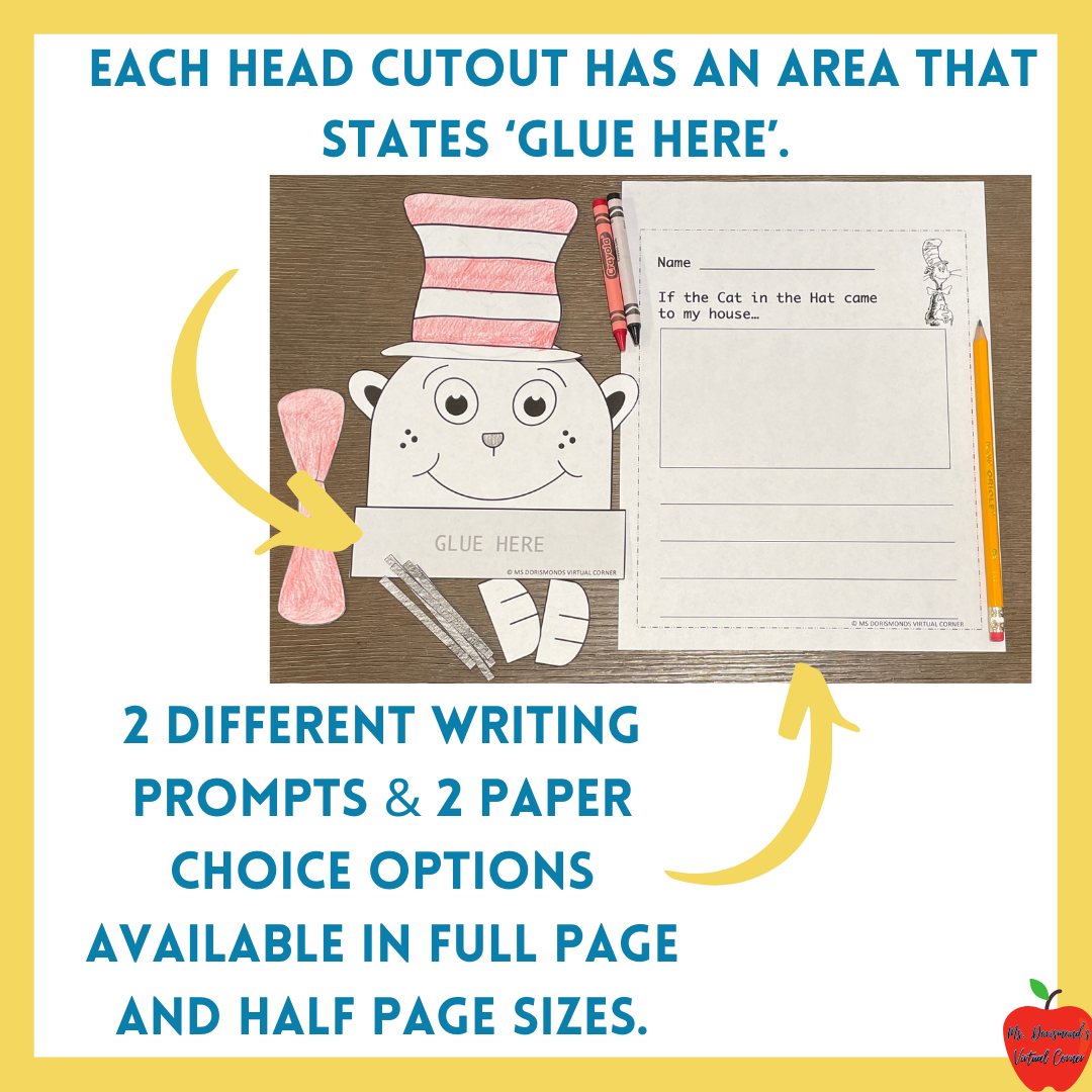 The Cat in the Hat (Inspired) Art Craft and Writing Activity ( K-2 ...