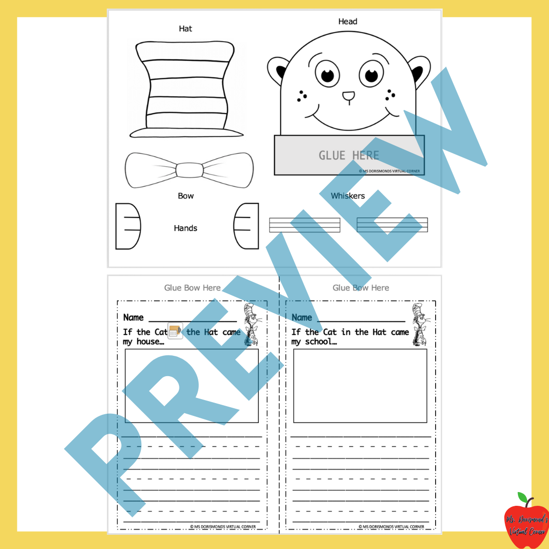 The Cat in the Hat (Inspired) Art Craft and Writing Activity ( K-2 ...