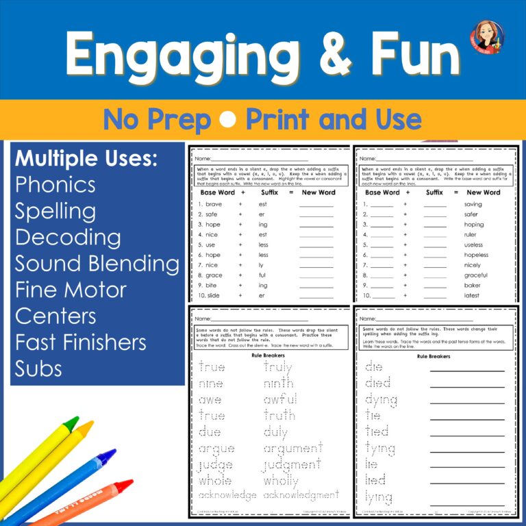 Drop the E Spelling Rule Activities - Made By Teachers