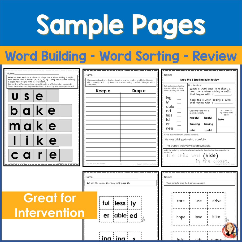 Drop the E Spelling Rule Activities | Made By Teachers