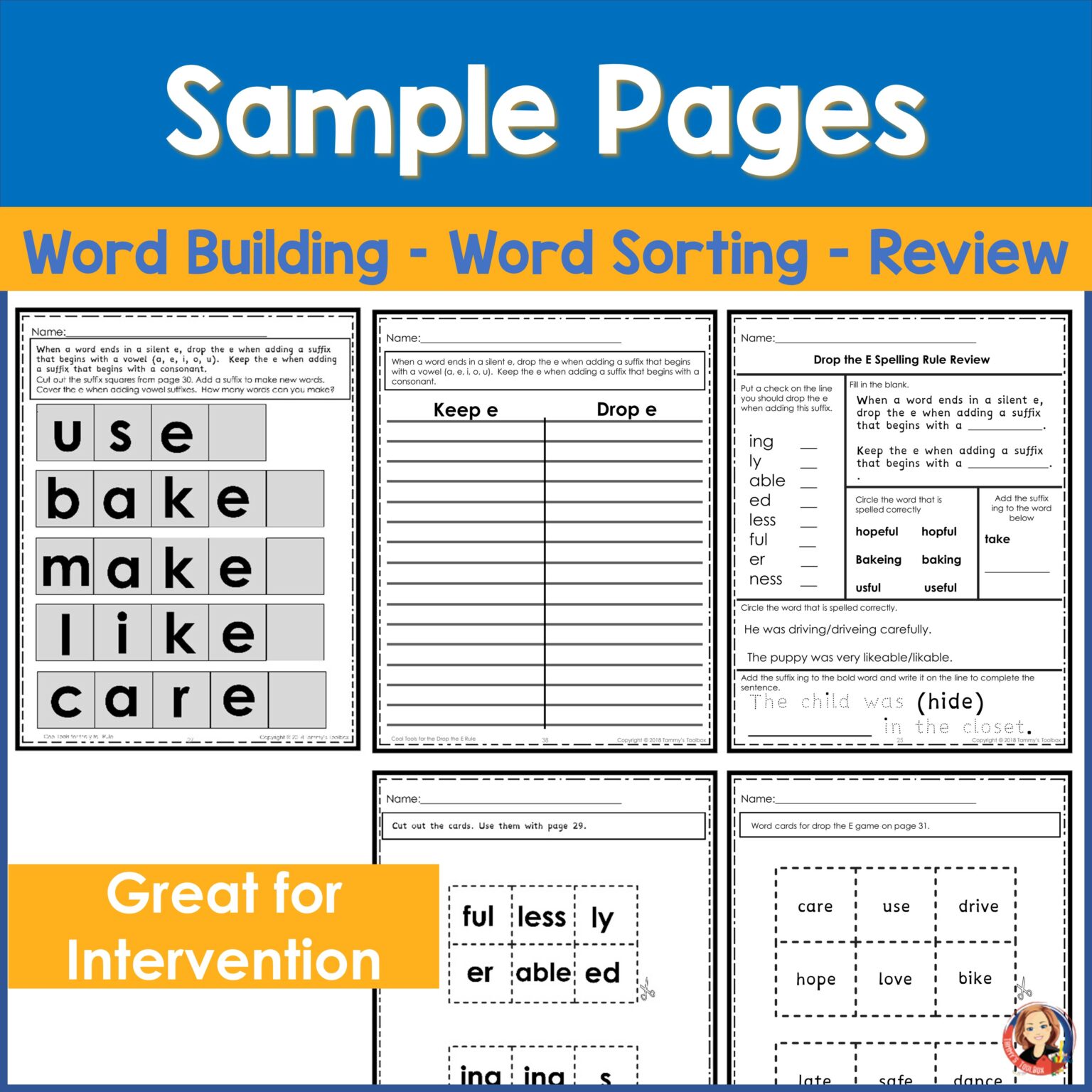 Drop the E Spelling Rule Activities - Made By Teachers