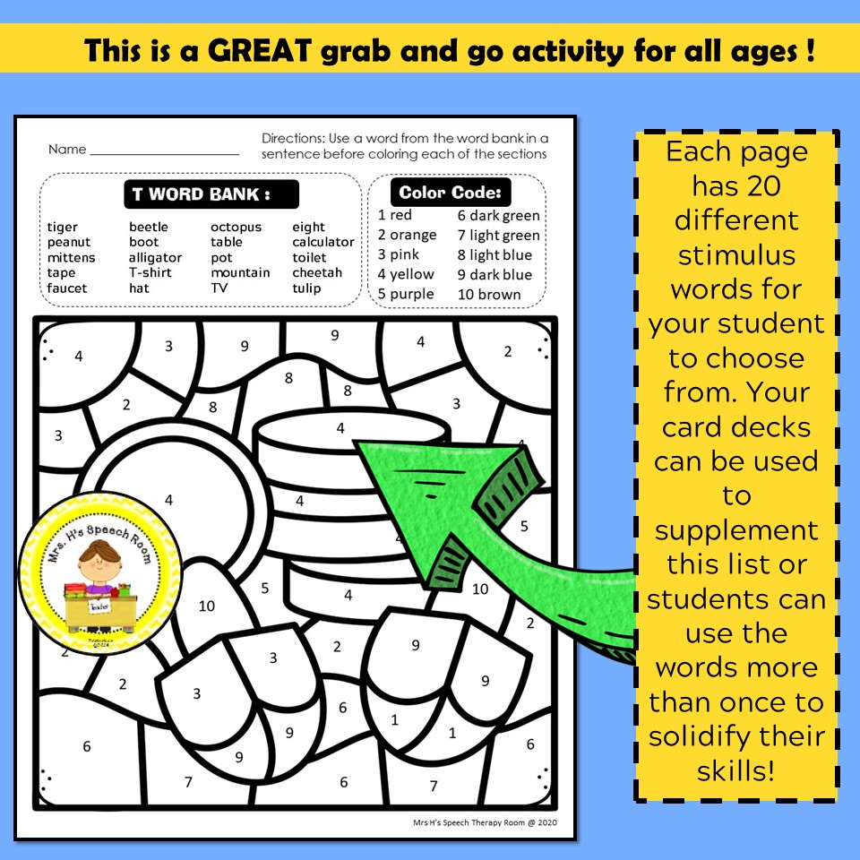 Hanukkah Speech Therapy Color By Code Grab and Go Activity | Made By ...