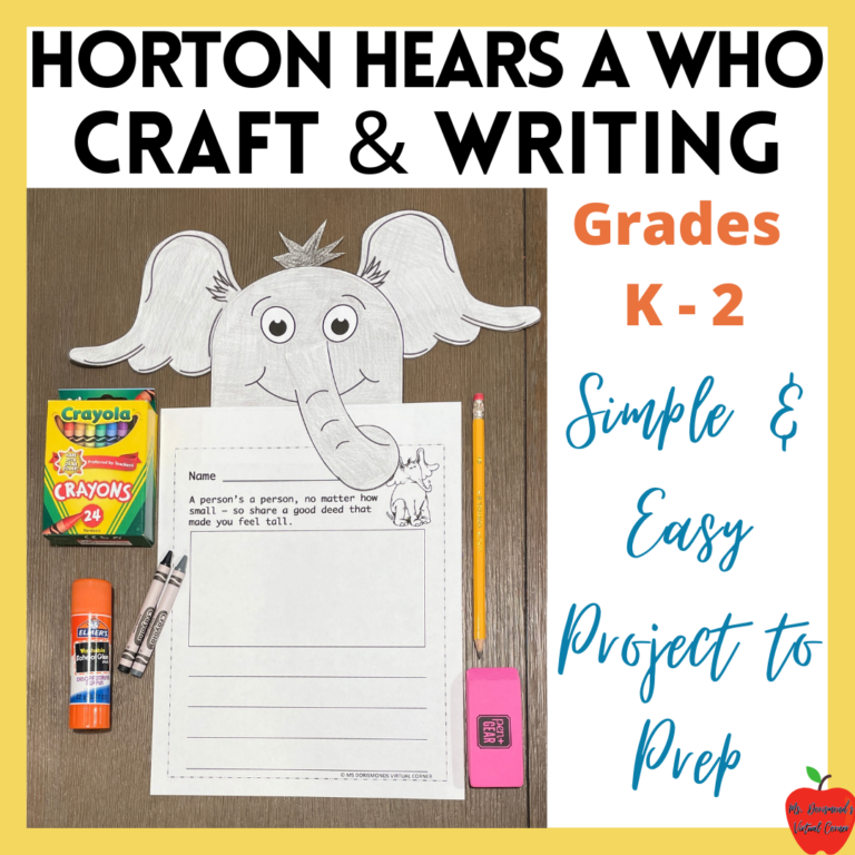 Horton Hears a Who (Inspired) Art Craft and Writing Activity ( K-2 ...