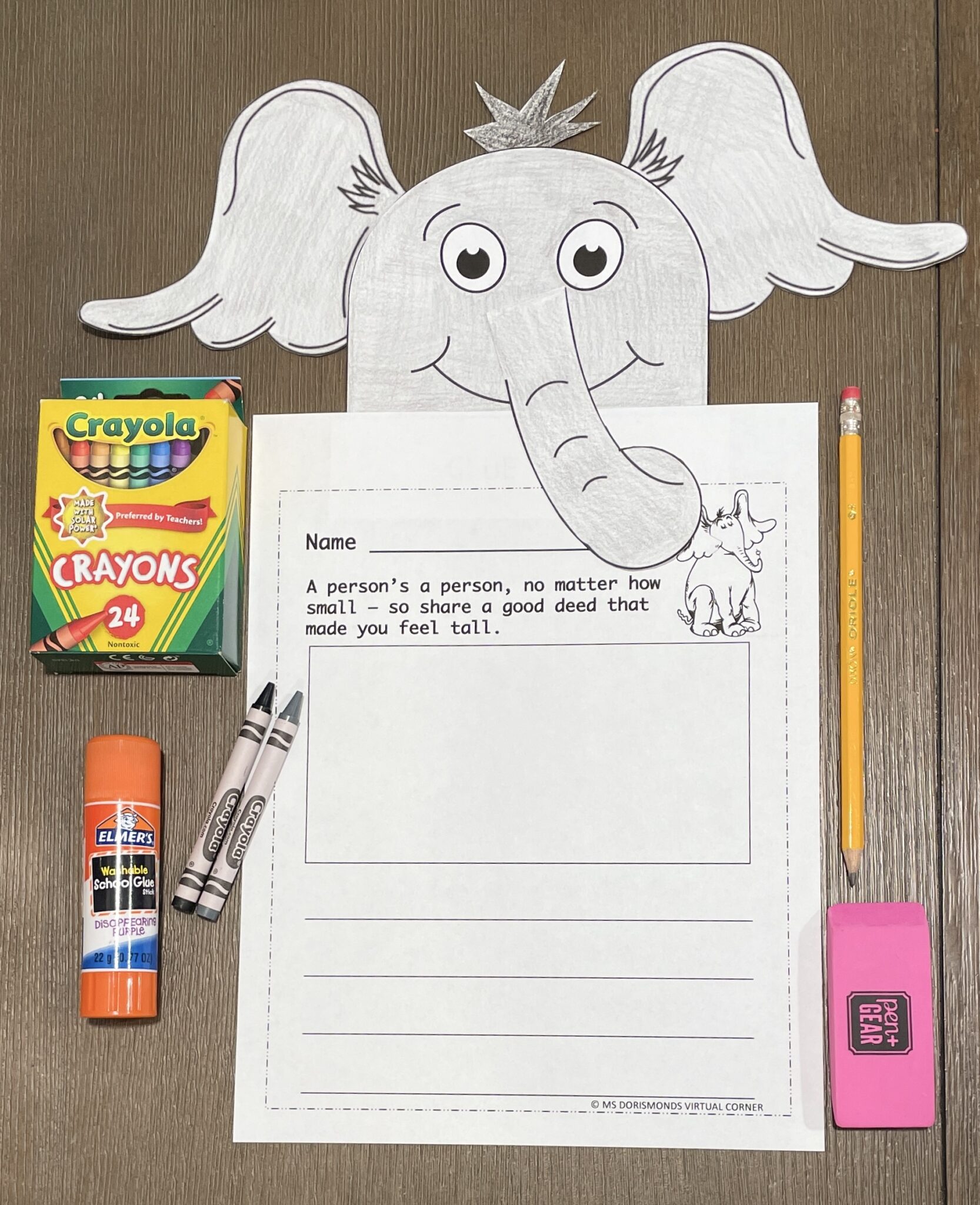 Horton Hears a Who (Inspired) Art Craft and Writing Activity ( K-2 ...