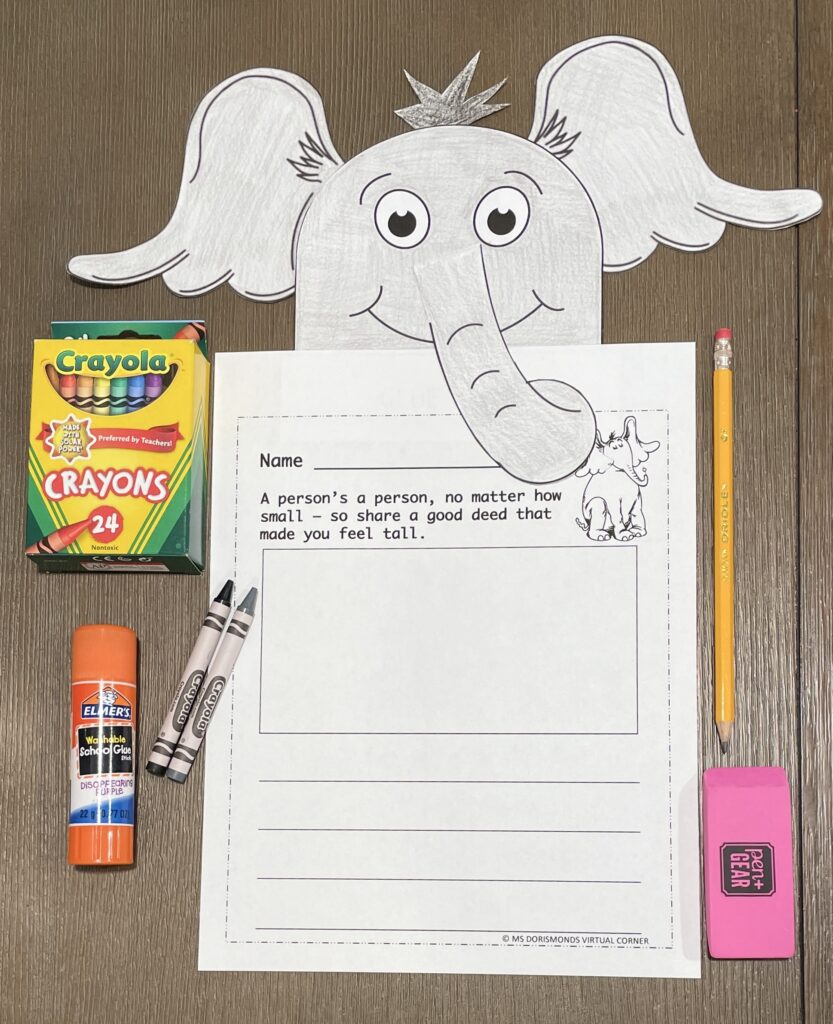 Horton Hears a Who (Inspired) Art Craft and Writing Activity ( K-2 ...