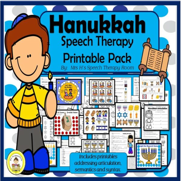 Hanukkah Speech Therapy Differentiated Printable Pack | Made By Teachers